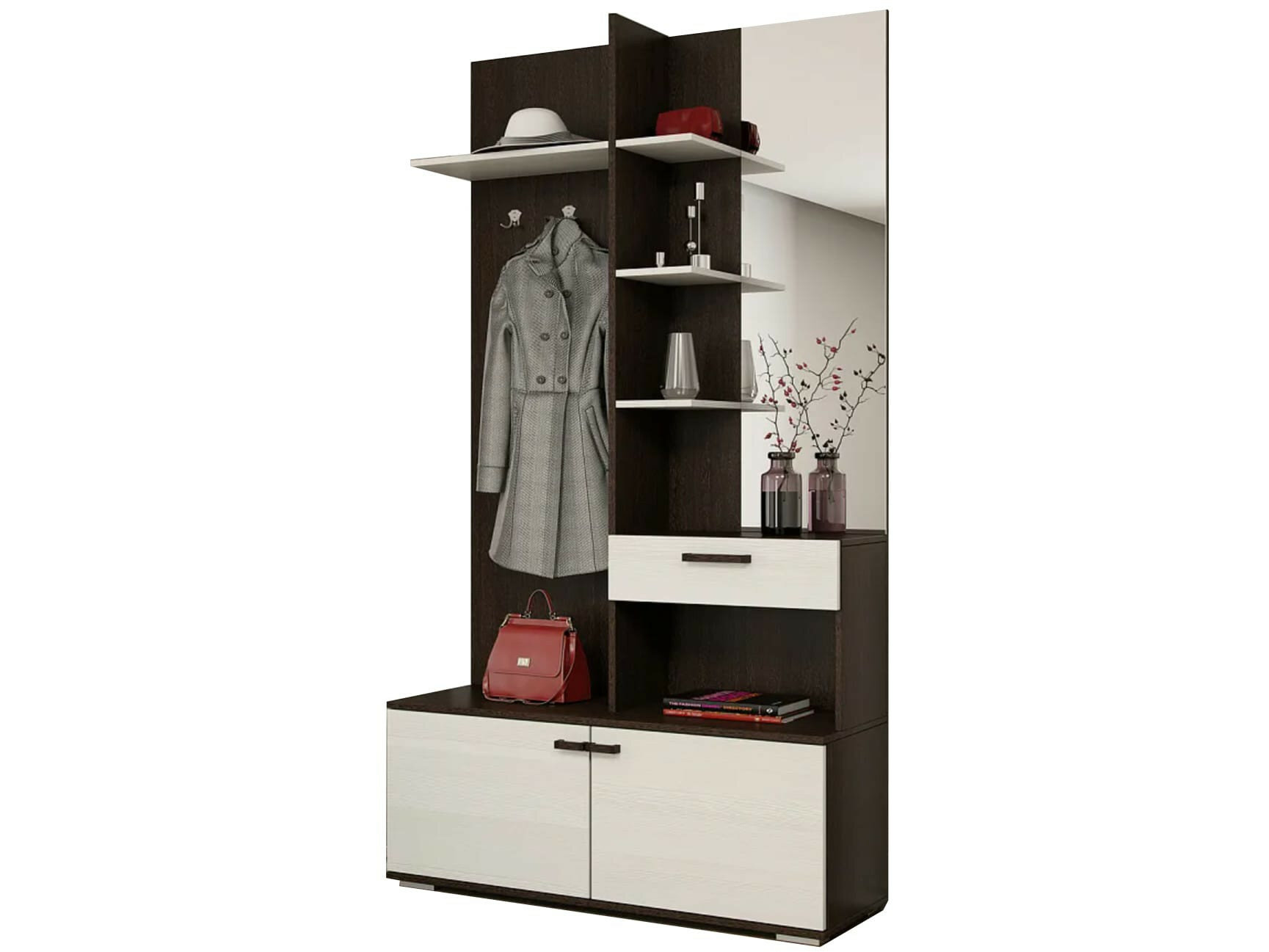 Прихожая, 210*100*45 см ВЗ1000, выполненная из ЛДСП, бежевый