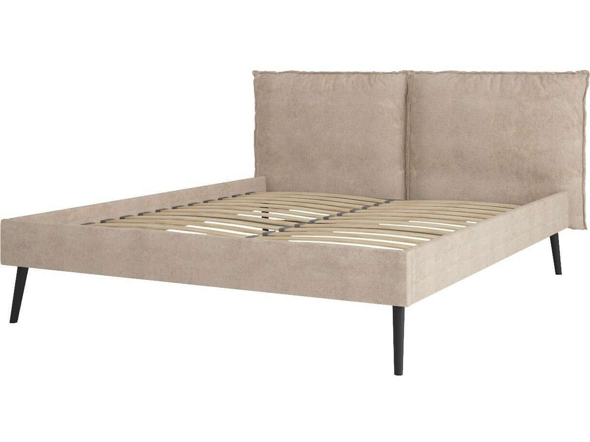 Кровать 160 с ортопедическим основанием и мягким изголовьем, Лагуна Беж