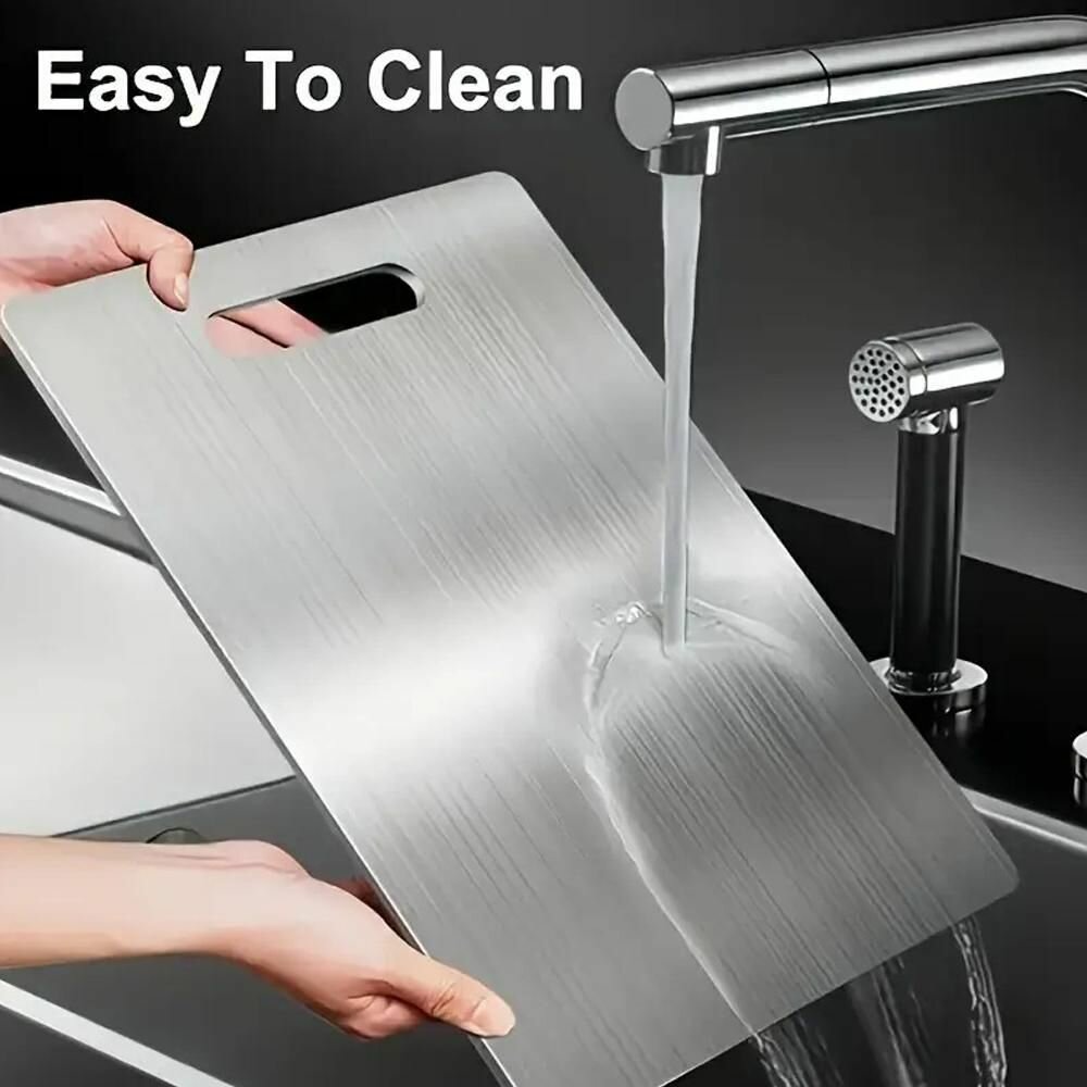 Доска разделочная для кухни металлическая из нержавеющей стали, двухсторонняя