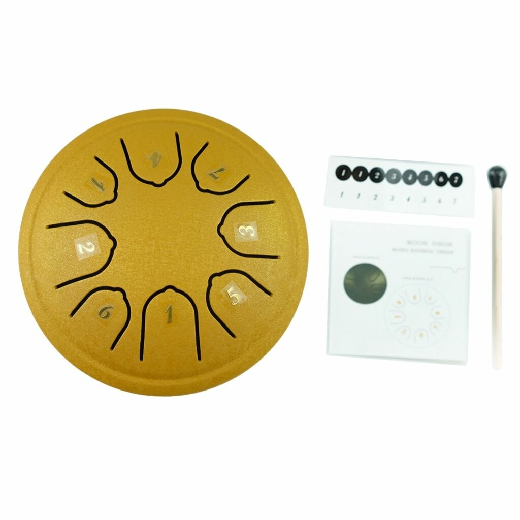 Перкуссия,8-нотная пустотелая барабанная установка в тональности C, 4.5 дюйма - золотая, 1 комплект