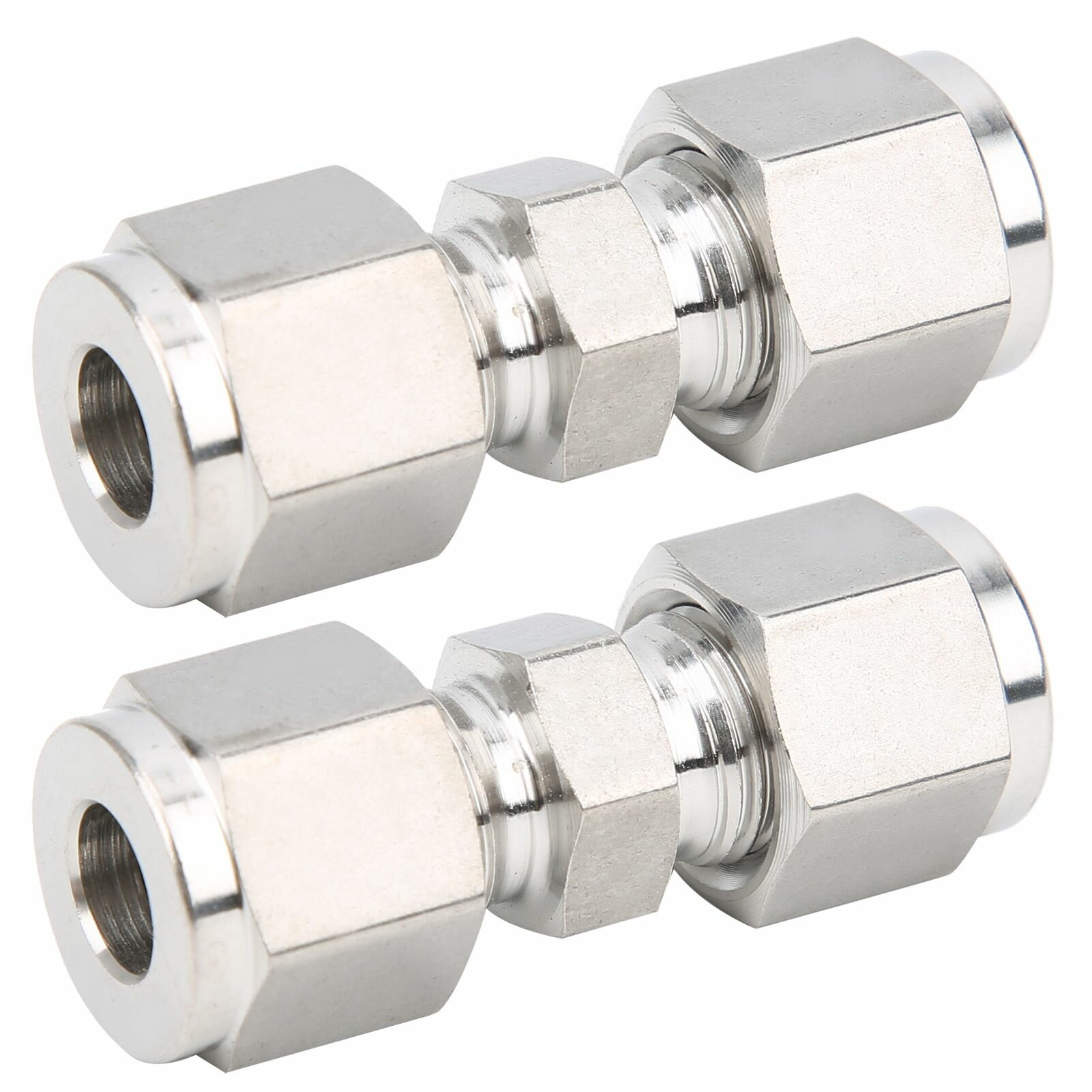 2 шт. Компрессионный фитинг из нержавеющей стали 316, прямой переходник с двойным наконечником (Ф8)