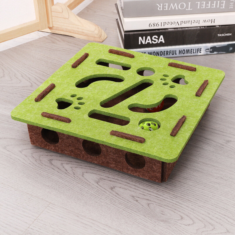 Набор игрушек для кошек из войлока - лабиринт 30 см квадратный/круглый для самостоятельной игры и стимуляции ума