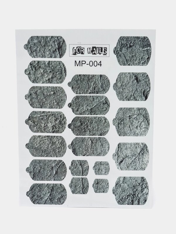 Наклейки плёнки для ногтей камень, песок, MP004, для маникюра и педикюра