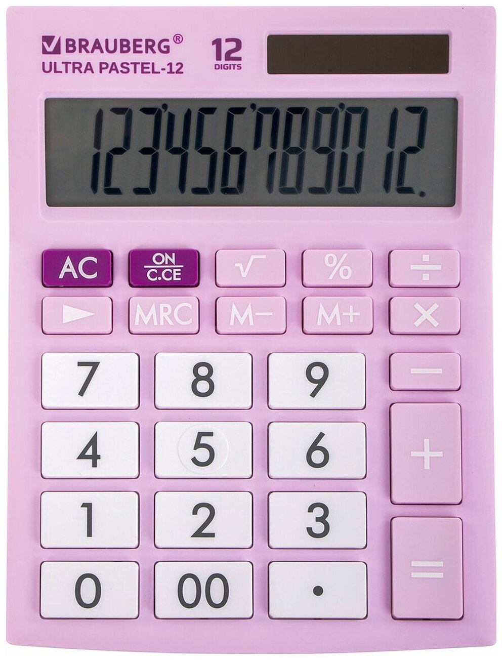 Калькулятор настольный Brauberg ULTRA PASTEL-12-PR сиреневый, 250505