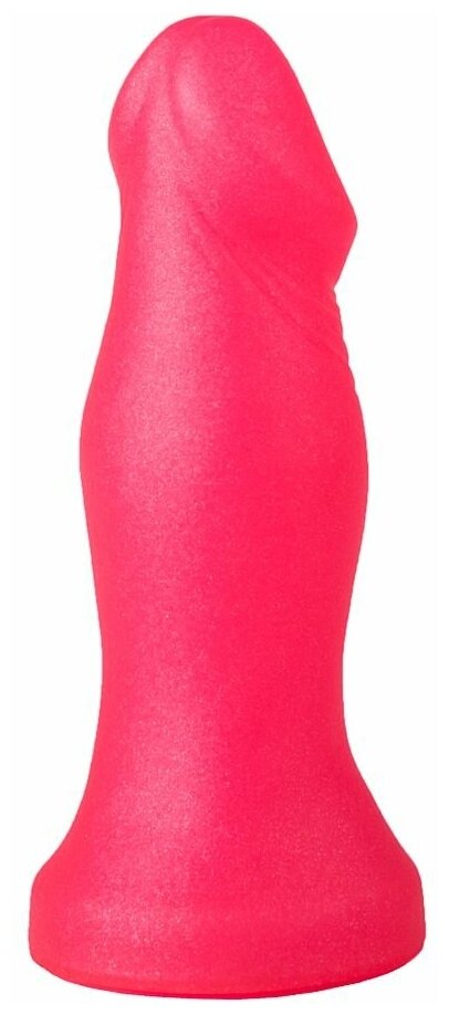 Розовый анальный фаллоимитатор с ограничительным основанием - 14 см, розовый