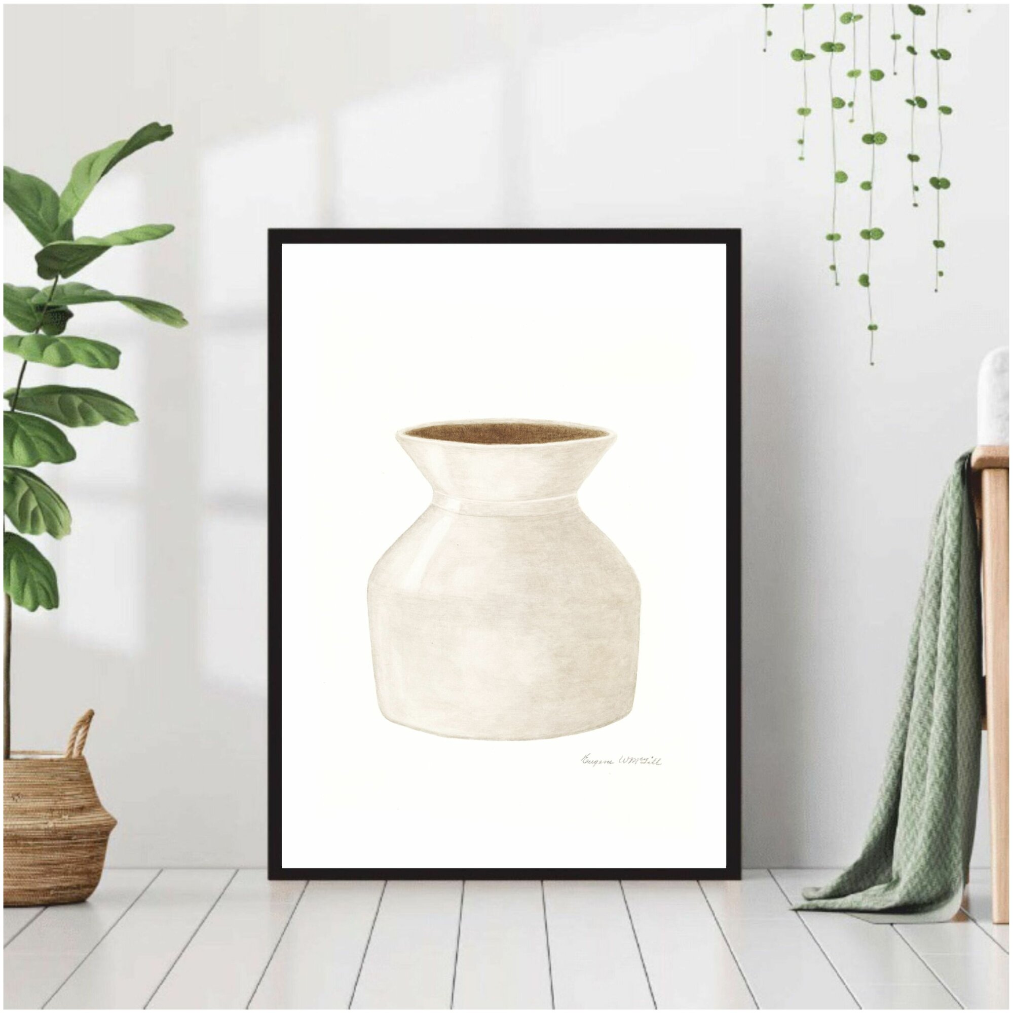 Постер "Кувшин для кухни" 40x50 в черной рамке на стену для интерьера