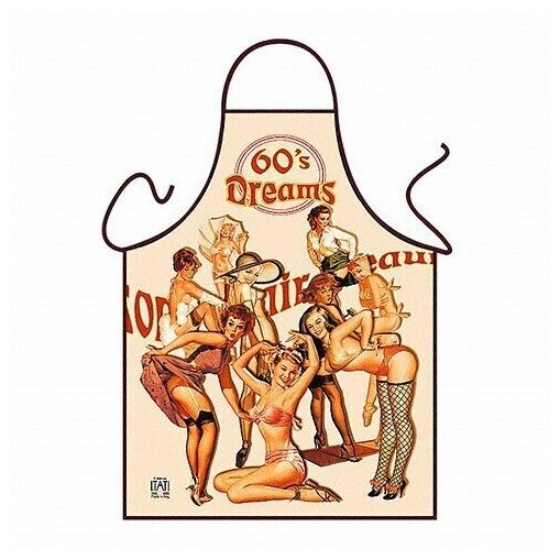 Фартук кухонный на завязках с водоотталкивающей пропиткой 57х75 см, ITATI