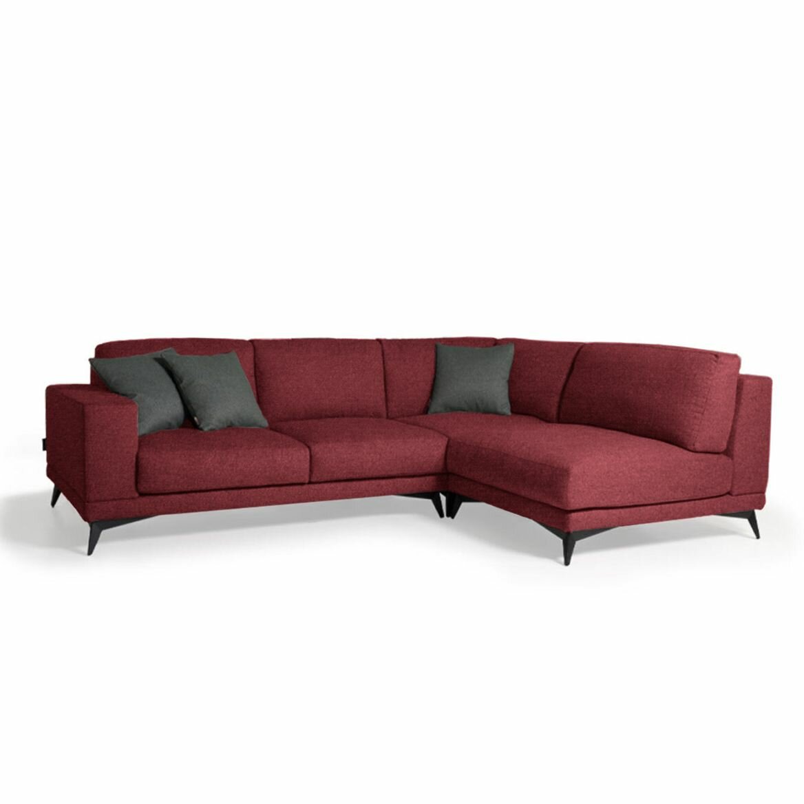 Диван Бергамо правый с оттоманкой со спинкой в ппремиальном велюре 2,85м/33