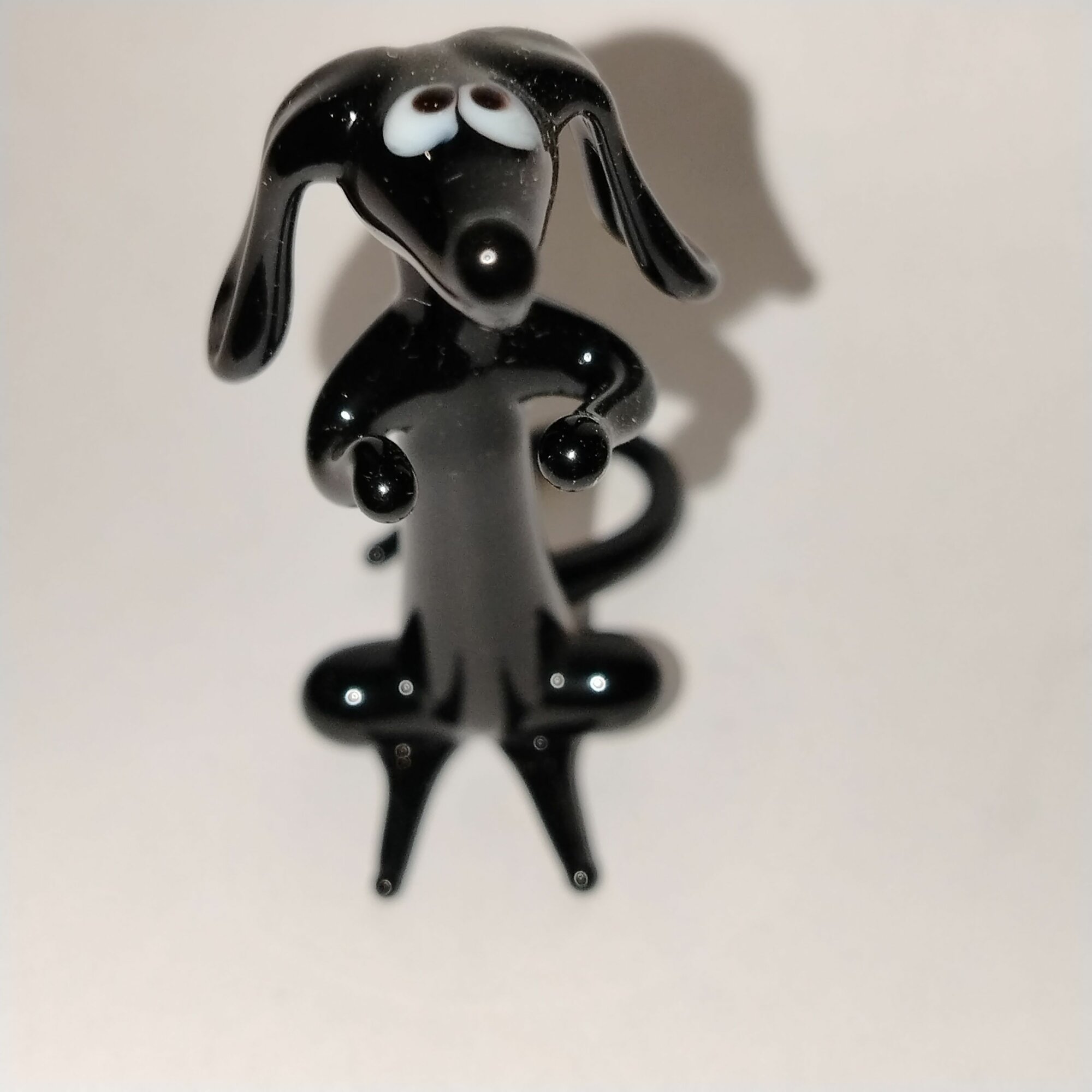 Фигурка стеклянная "Собачка" Чёрная. К11