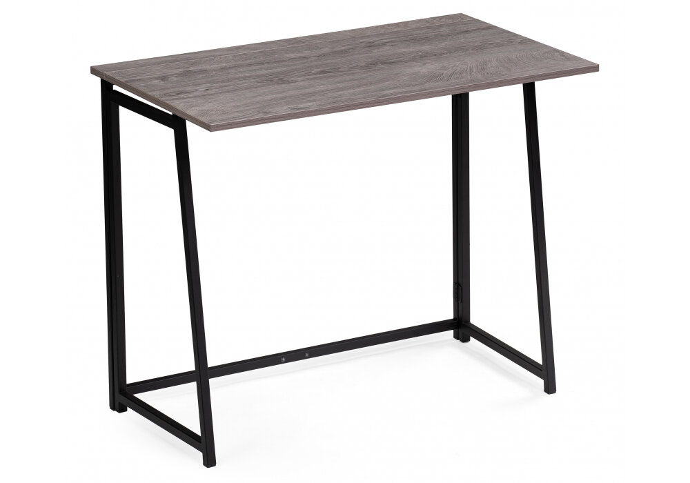 Компьютерный стол Бринг 90х55х74 woodville темное дерево и черный, дерево и металл, прямоугольная столешница, ножки