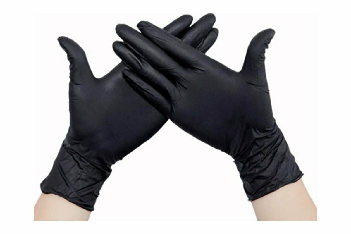 EcoLat Black нитриловые перчатки 100 шт/уп, одноразовые, размер M, 3740/M