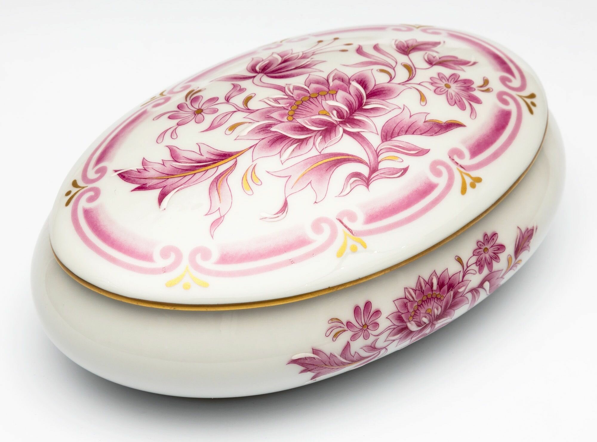 Шкатулка Cre Art OVALE 15х9, лиможский фарфор