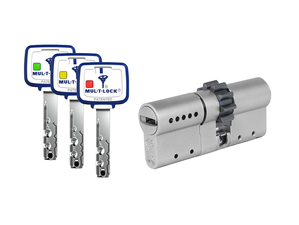 Цилиндр Mul-t-Lock MTL800 Светофор ключ-ключ 90мм (размер 45х45 мм) - Никель, Шестеренка