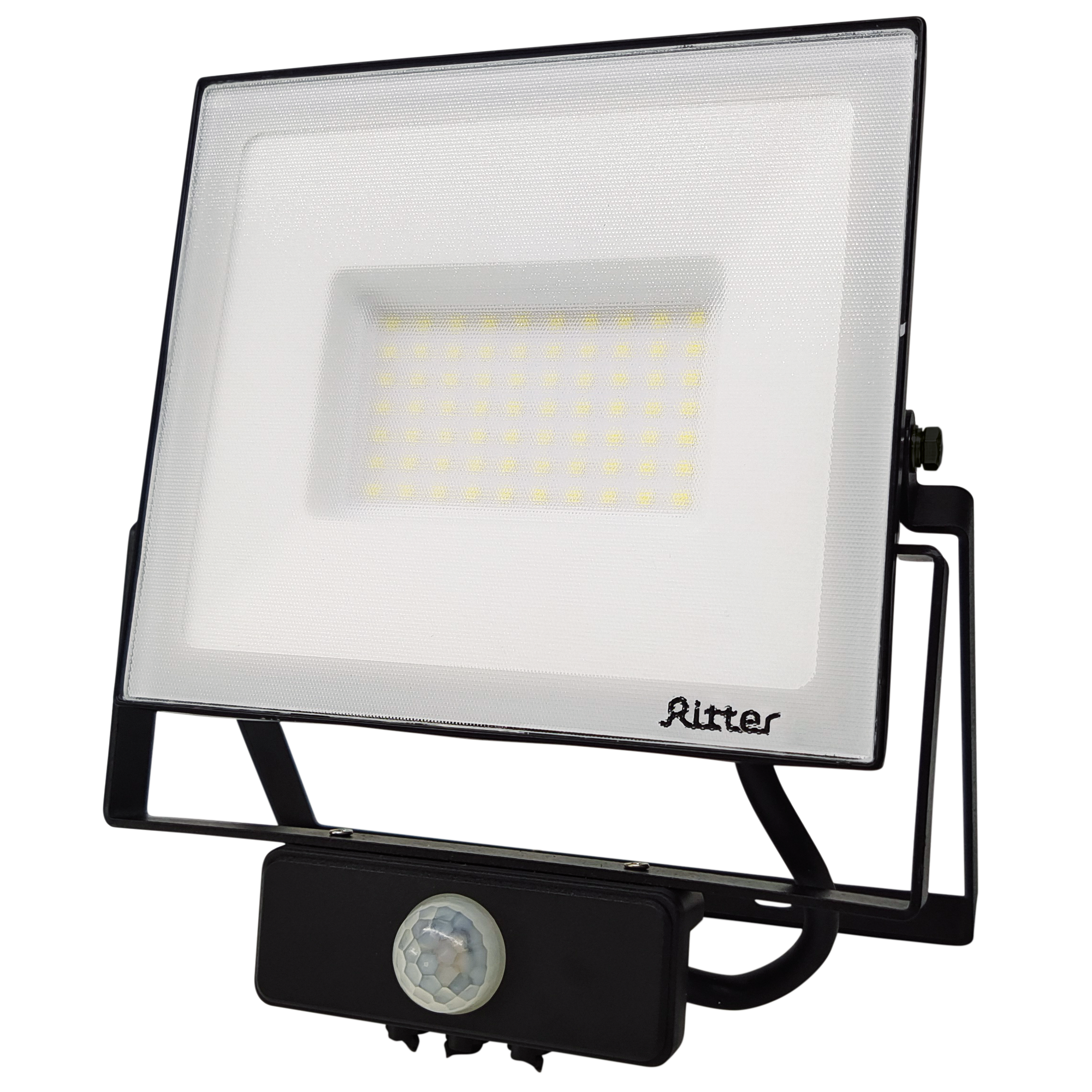 Прожектор светодиодный Ritter Profi 53423 9 70 Вт 7000 Лм 180-240В с датчиком движения холодный белый свет 6500К IP65 черный