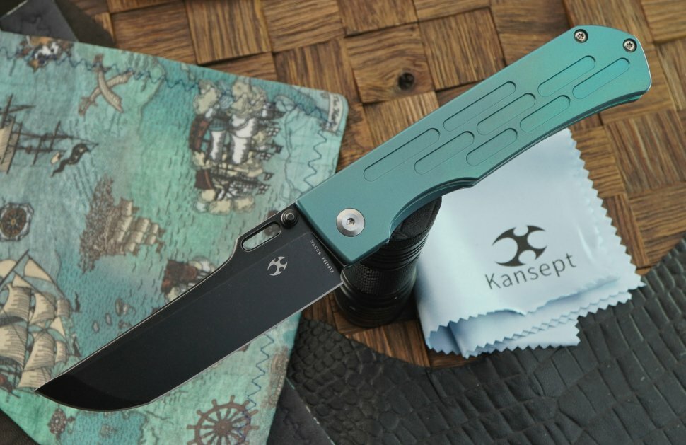 Складной нож Kansept Knives Reedus, сталь CPM S35VN, BC, рукоять зеленый титан
