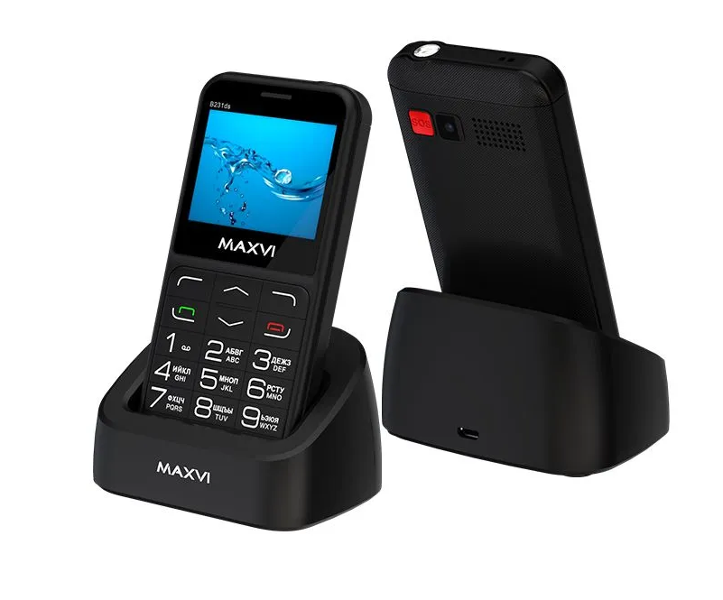 Мобильный телефон Maxvi B231ds Черный 2 sim 2.31″ цветной GSM 1400 mAh