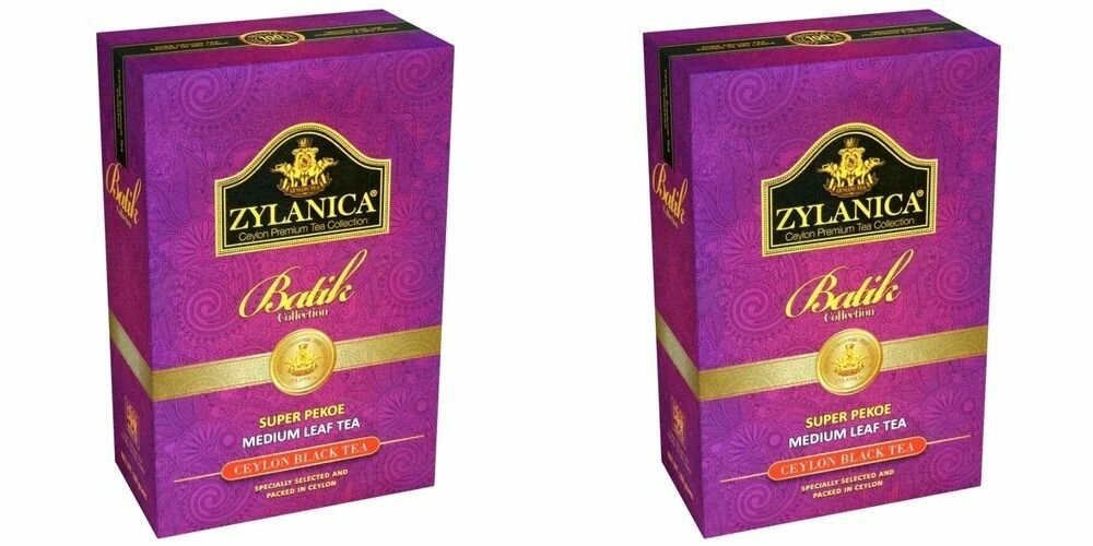 Zylanica Чай листовой "Batik Design", Super Pekoe, черный, 100 гр, 2 шт