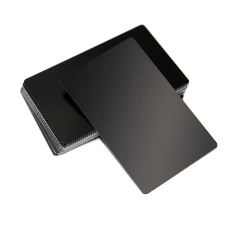 Металлические визитные карточки из алюминия 50 шт. Черный, Matte black