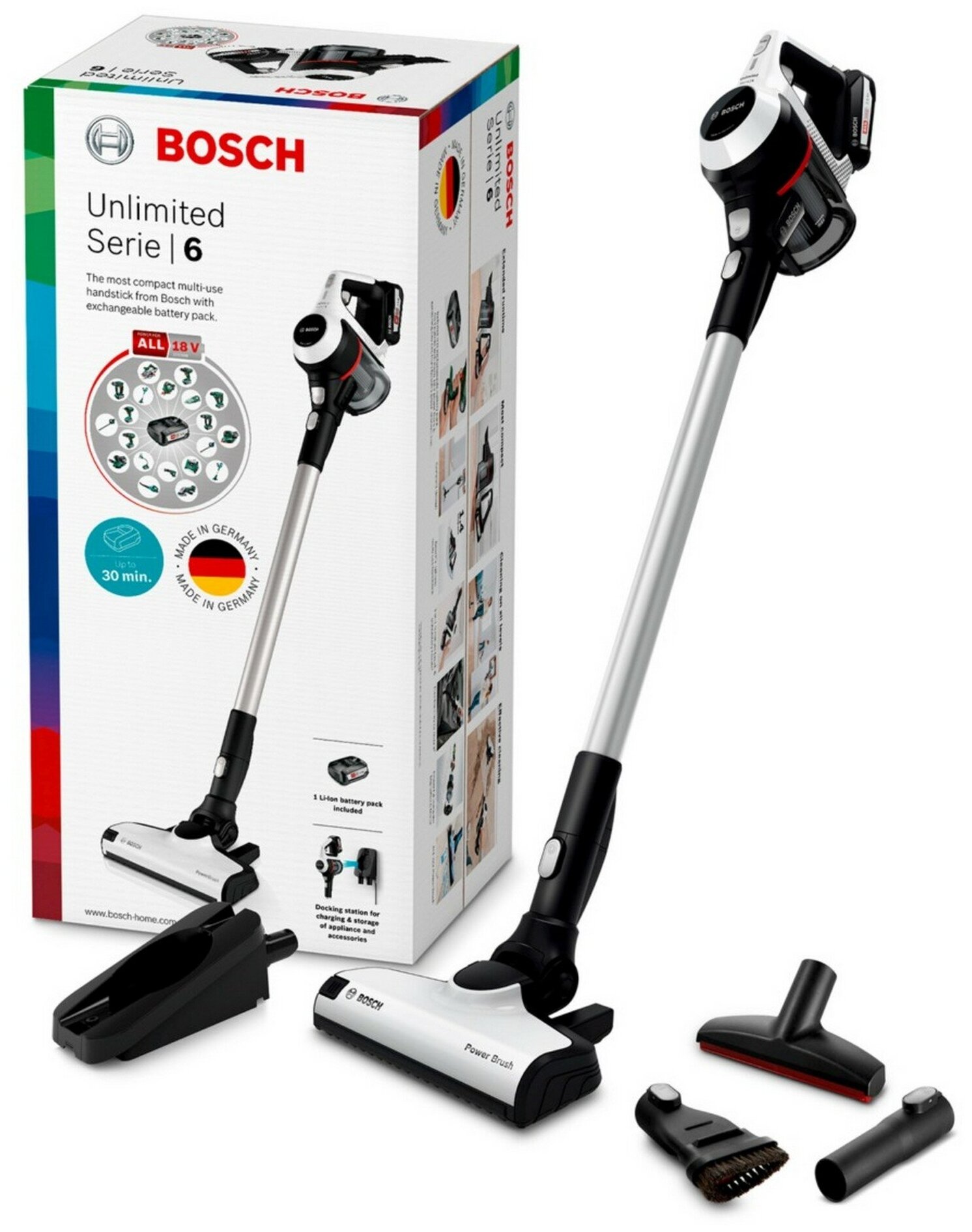 Вертикальные пылесосы сухая уборка Bosch Пылесос вертикальный хендстик Bosch BCS611AM Белый