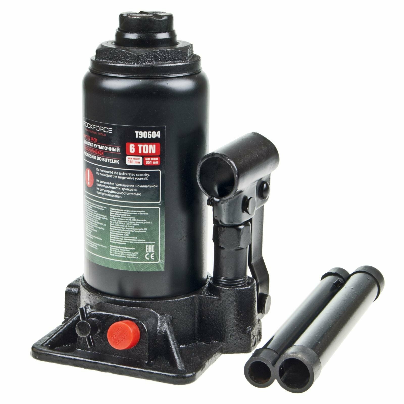 Домкрат гидравлический бутылочный 6т ROCKFORCE