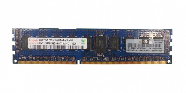 Память серверная HP 2Gb DDR3 1333MHz REG ECC 2Rx8 SingleRank LP PC3-10600 500202-061