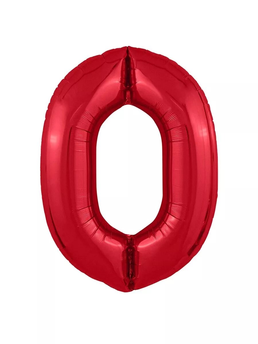 Шар фольгированный (40'/102 см) Цифра Slim Красный №0 Agura