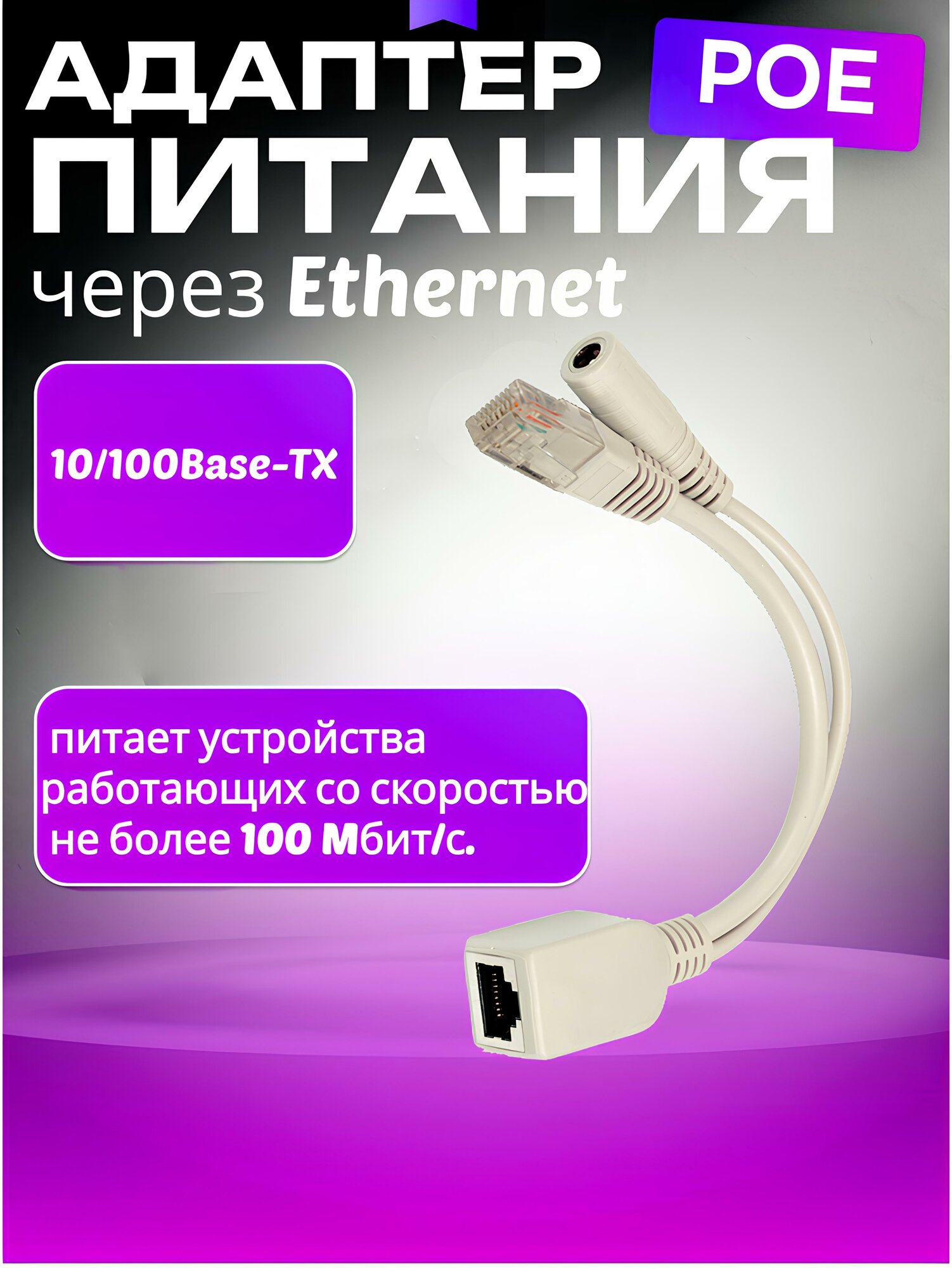 Инжектор питания PoE через Ethernet, инжектор + сплиттер PoE