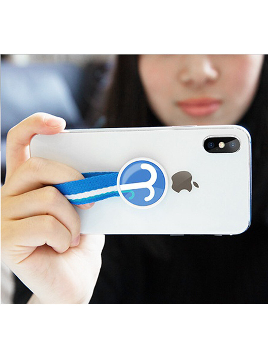 Кольцо-держатель ROCK MOC Pro, для телефона, крепление на липкую основу, голубое