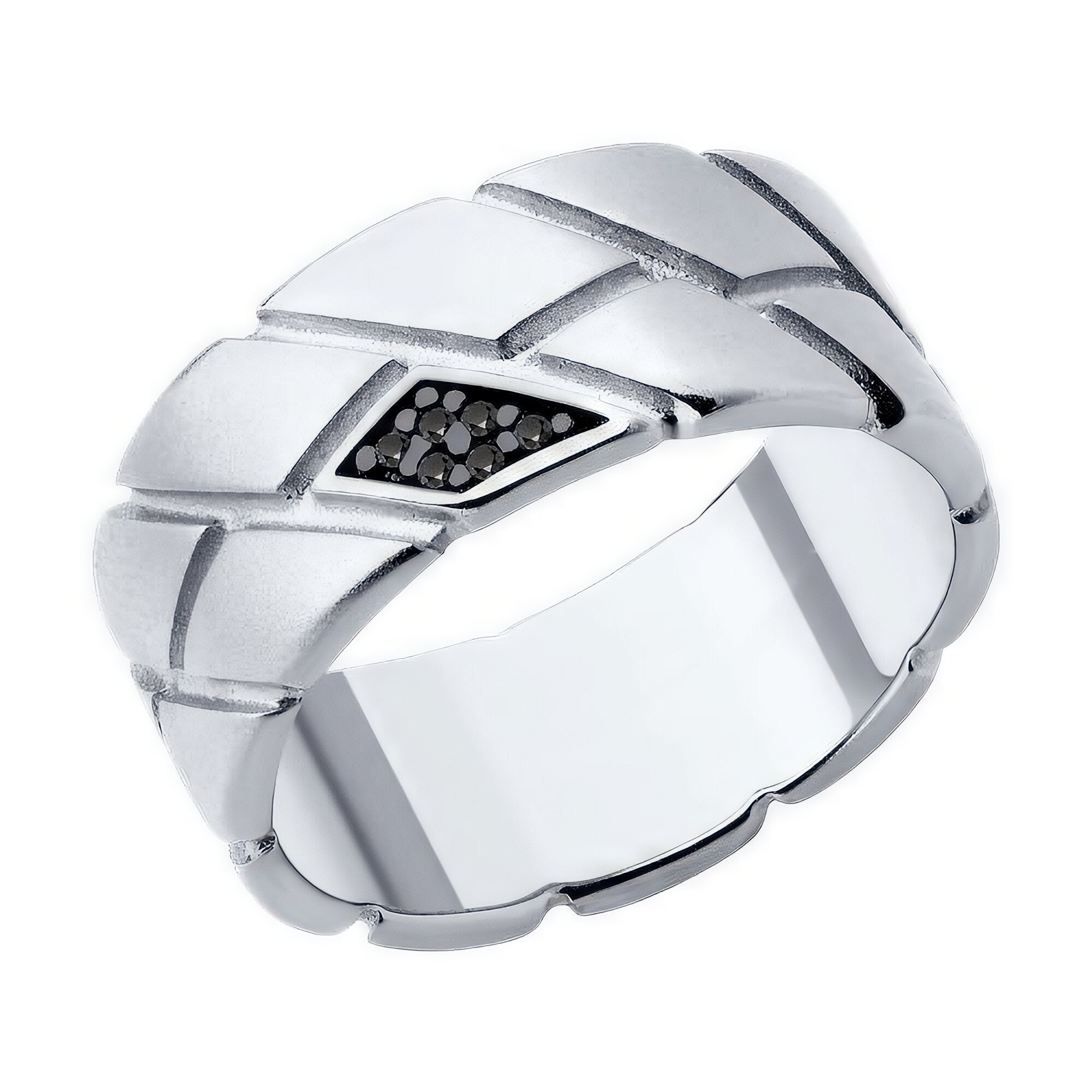 Кольцо, серебро, 925 проба, родирование, фианит