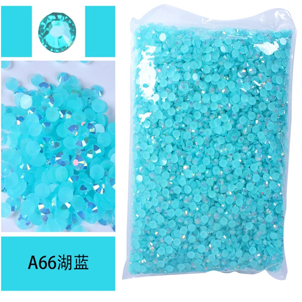 Стразы для ногтей AB цвета 2-6 мм Бирюзовый, 2mm 10000pcs, Aquamarine AB