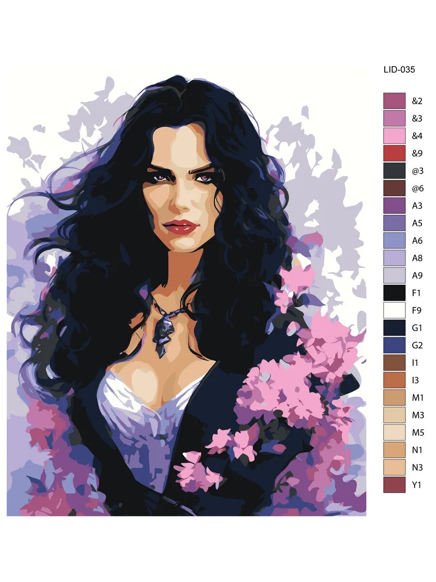 Картина по номерам,48 x 60, LID-035, йеннифер ведьмак,