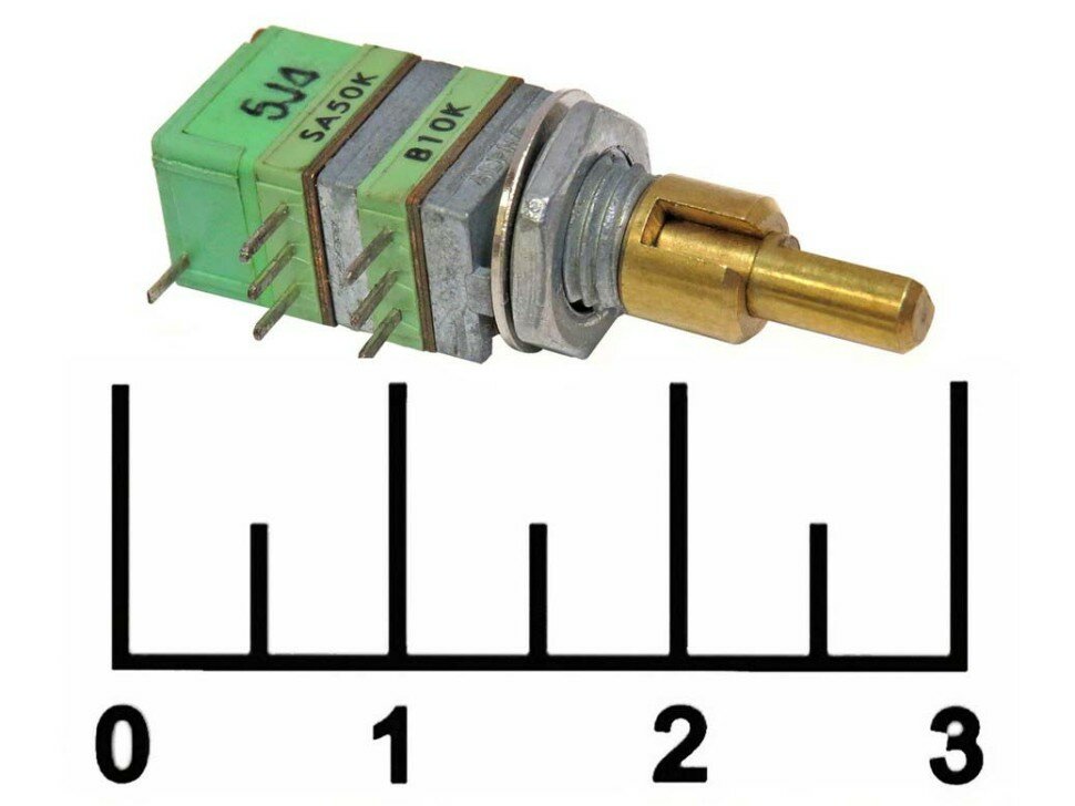 Резистор переменный 50 кОм A + 10 кОм B выкл