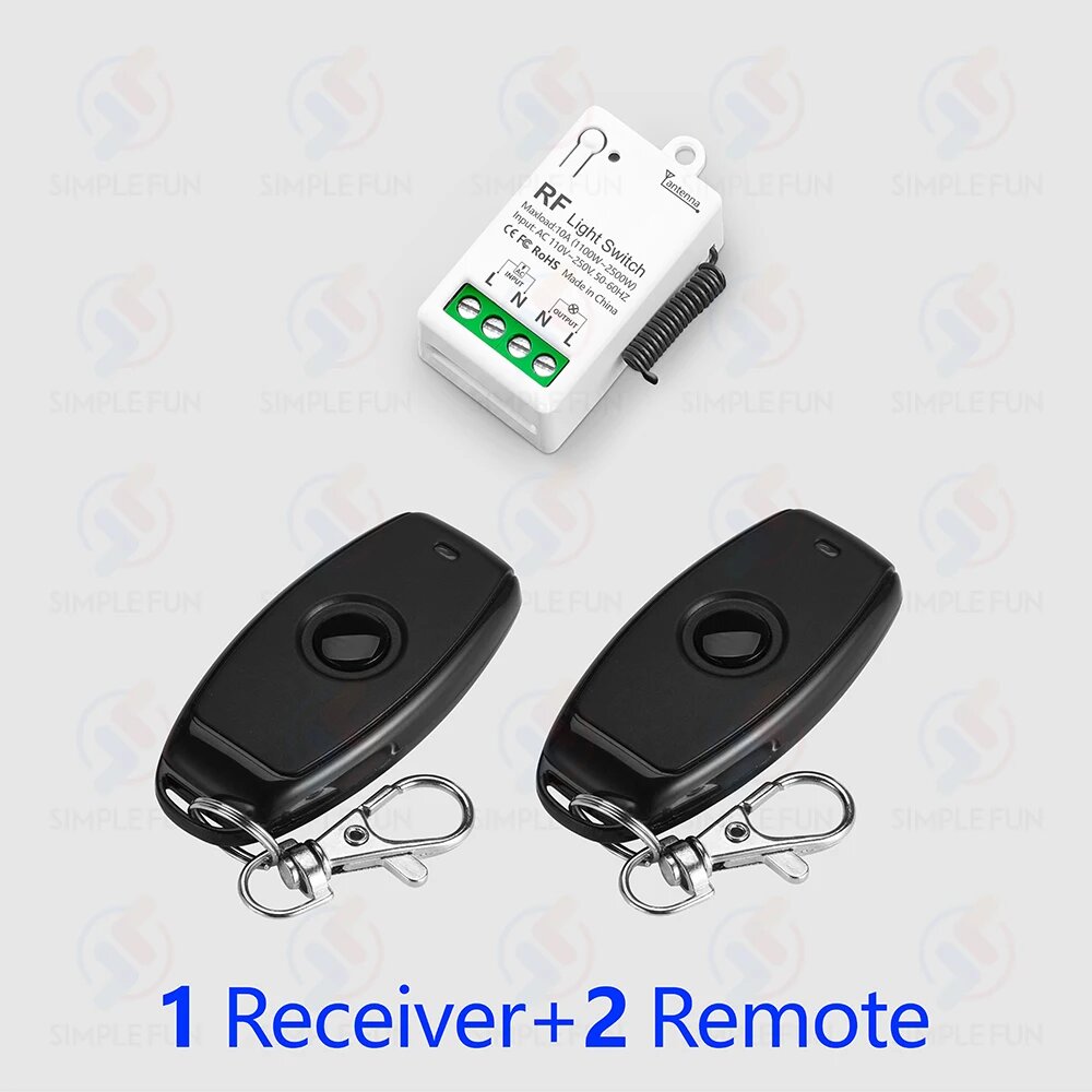 RF выключатель света 1 Receiver 2 Remote