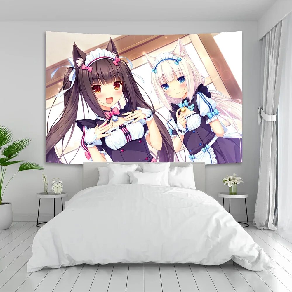 Гобелен аниме Nekopara, белый, 90x150 см, GT7-1005-005