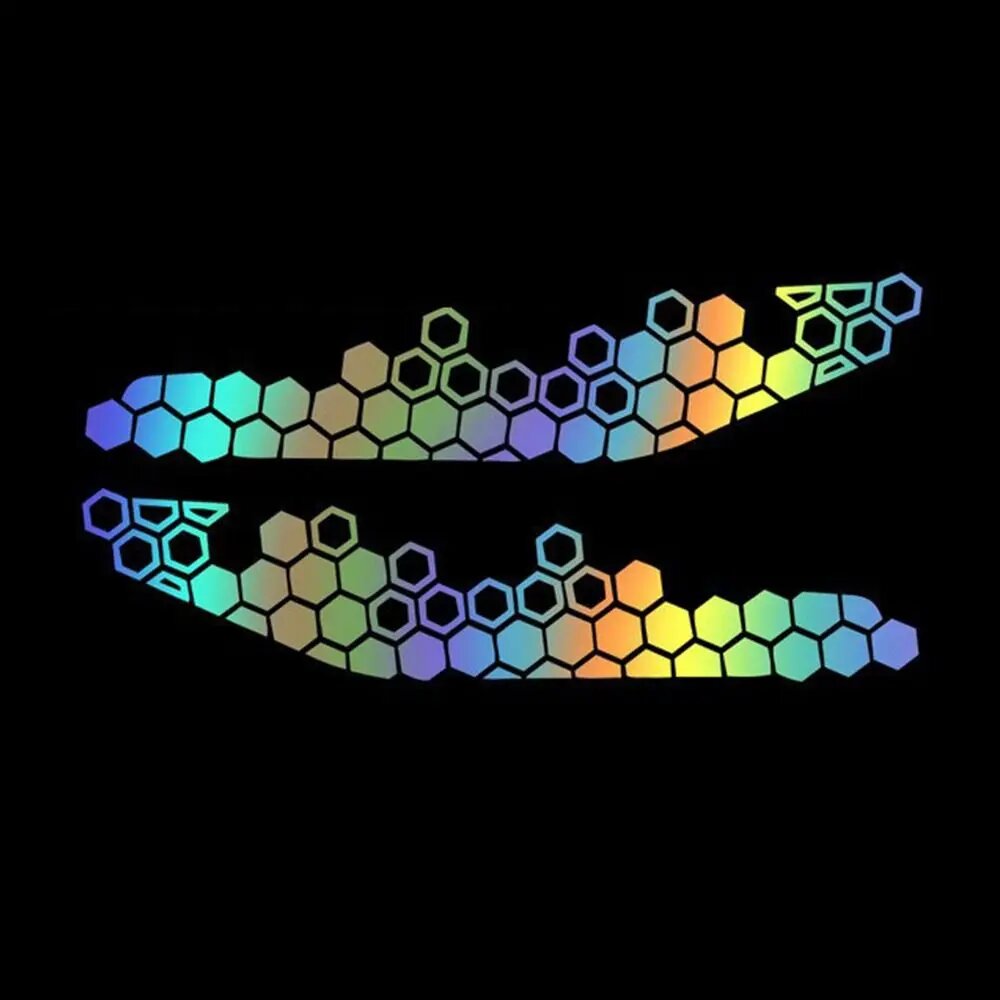 Наклейки с Сотами для мотоцикла, декоративные наклейки, устойчивые к царапинам, водонепроницаемые, пыленепроницаемые, отражающие наклейки, универсальные аксессуары для мотоцикла multicolor