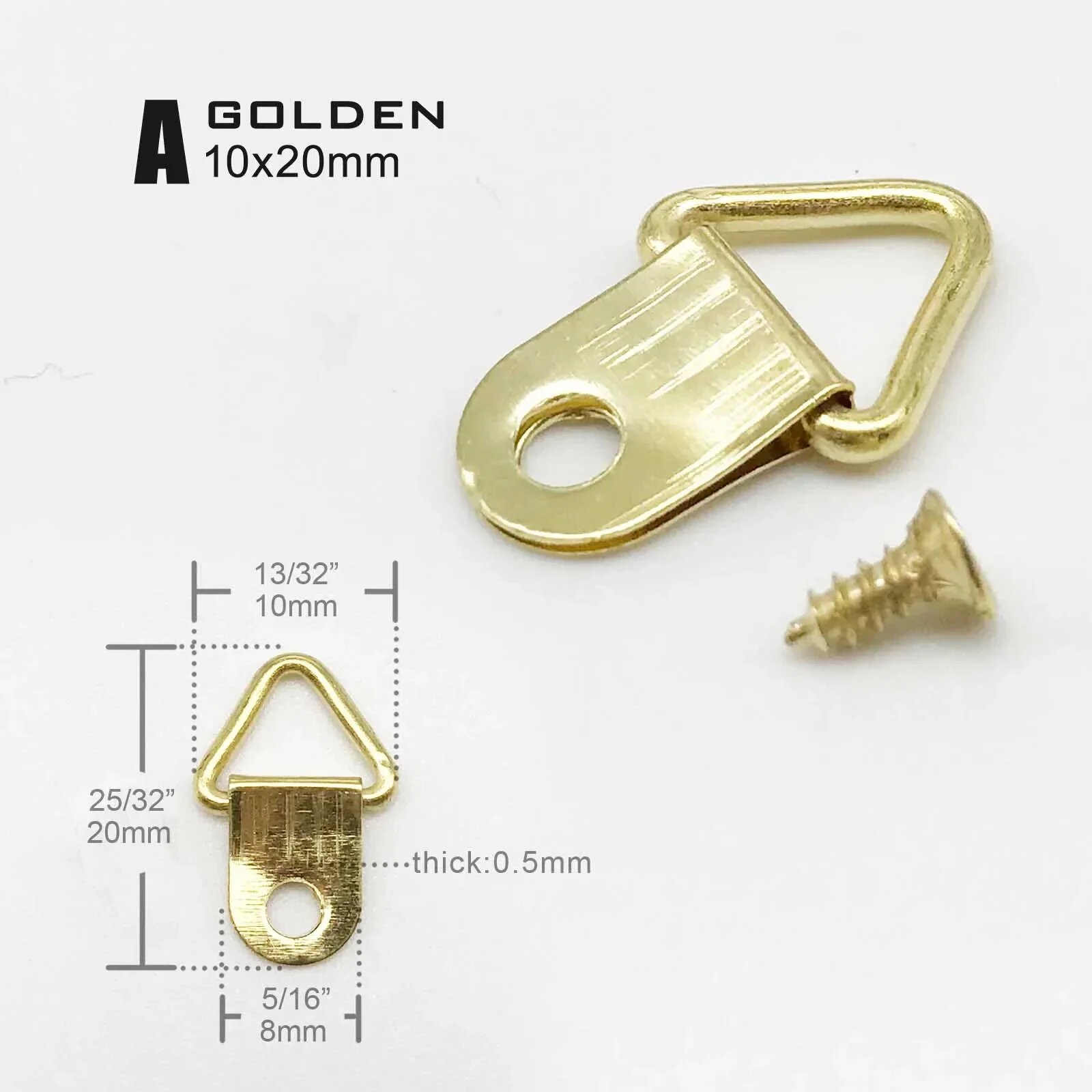 25 шт. металлические D-образные крючки для картин A Golden 10x20mm