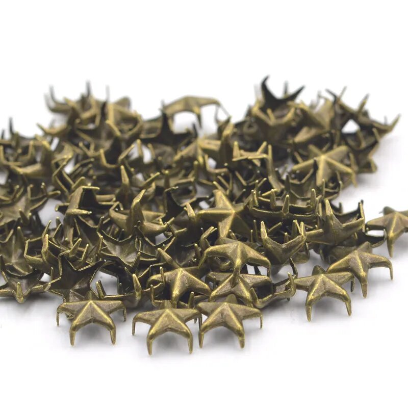 Звездные заклепки 100 шт, железо, серебряный, бронзовый, золотой, розовый золото