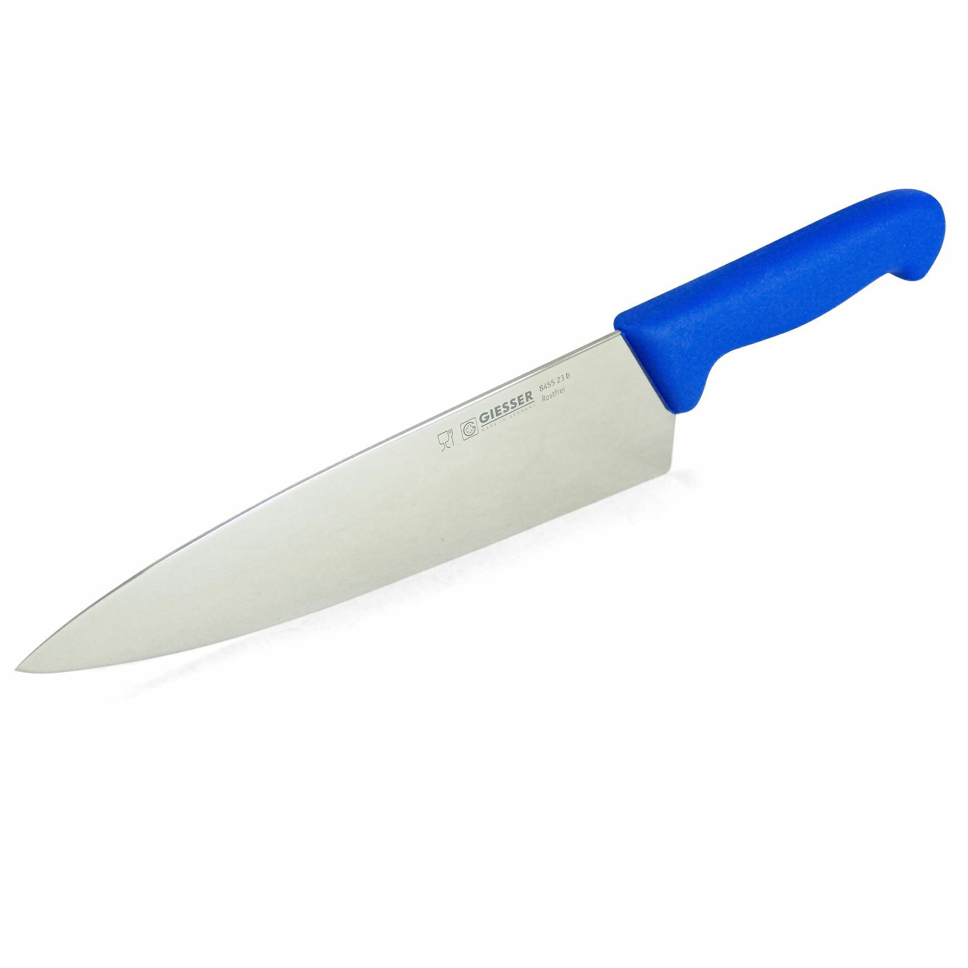 Профессиональный поварской шеф нож, 23 см, ручка TPE синяя, Giesser.