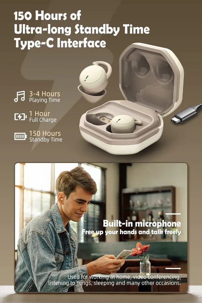 Наушники TWS MY-002, Bluetooth 5.3, влагозащита, сенсорное управление — фото 1