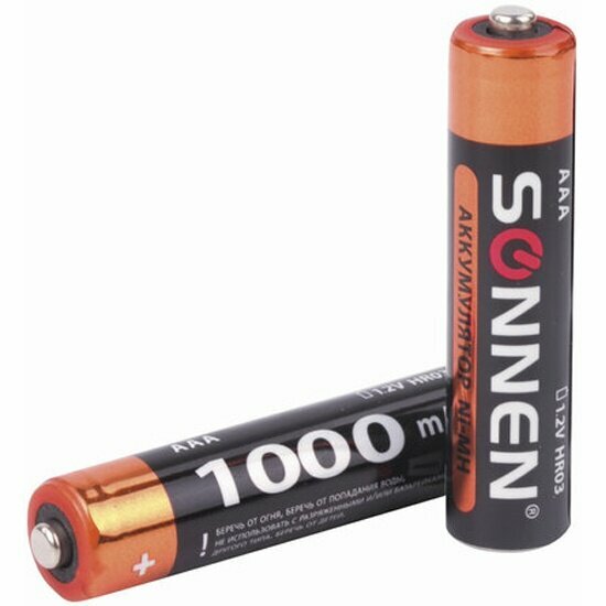 Батарейки аккумуляторные Sonnen Ni-Mh 2 шт ААA (HR03) 1000 mAh, 454237