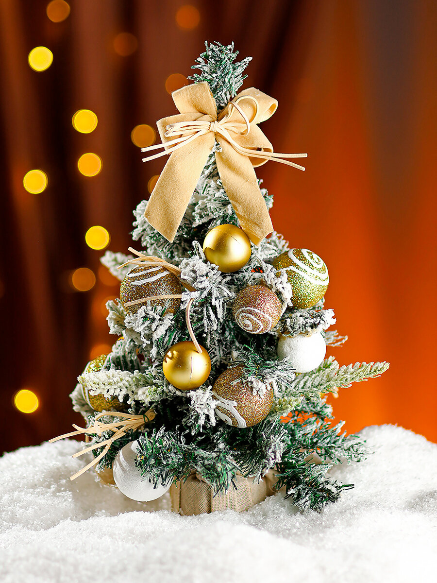 Елка декоративная "Зимняя красавица" 50 см, золотистая, размер (L). Новогоднее украшение