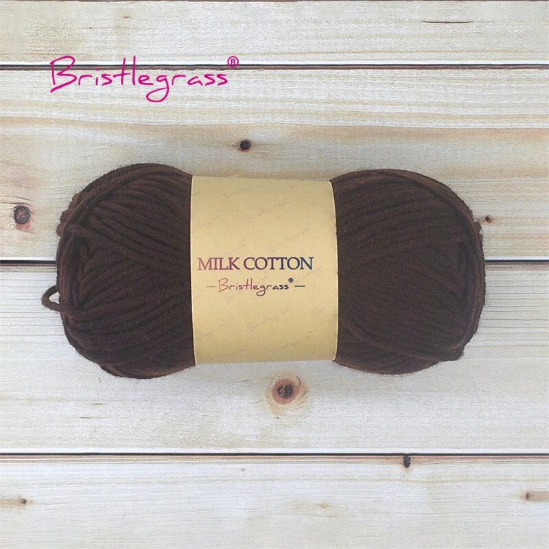 Пряжа Bristlegrass Milk Cotton, Black Coffee, 50г