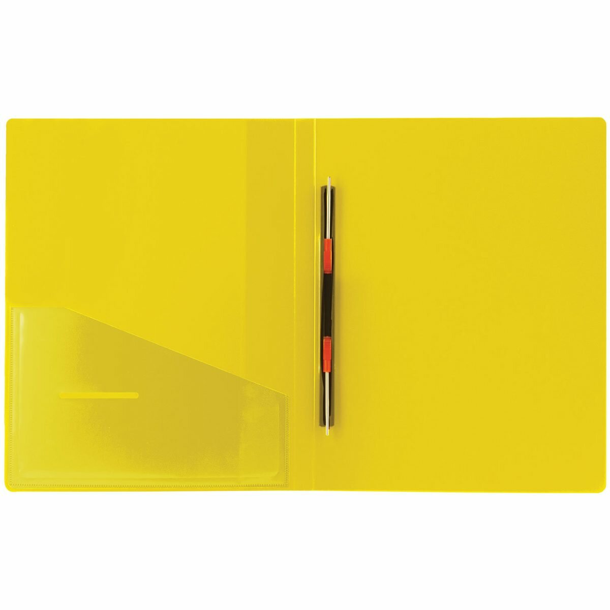 Папка-скоросшиватель Brauberg Contract (А4, 700мкм, до 100л, пластик, внутр. карман) желтая (221785), 30шт.
