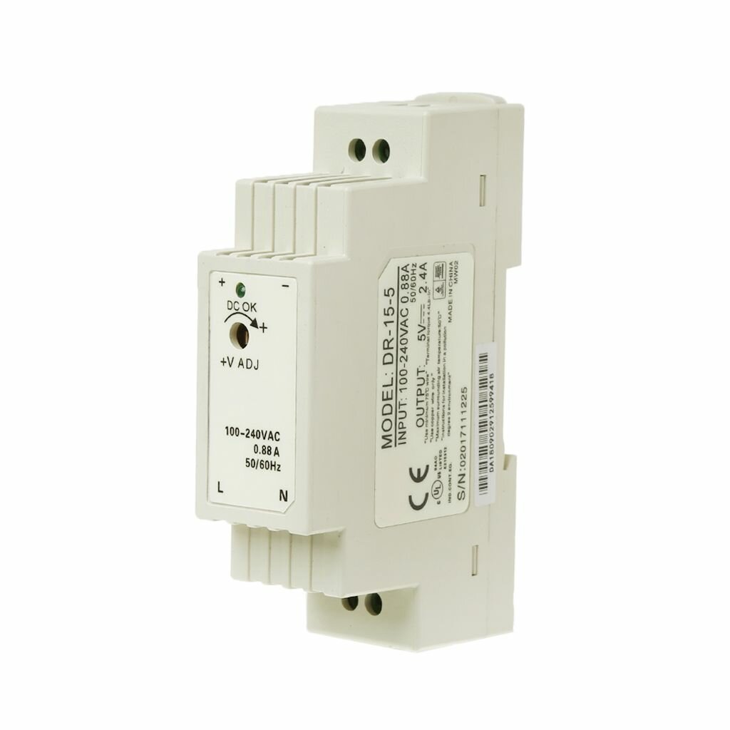 Небольшой импульсный источник питания рельсового типа DR-15W-5 В