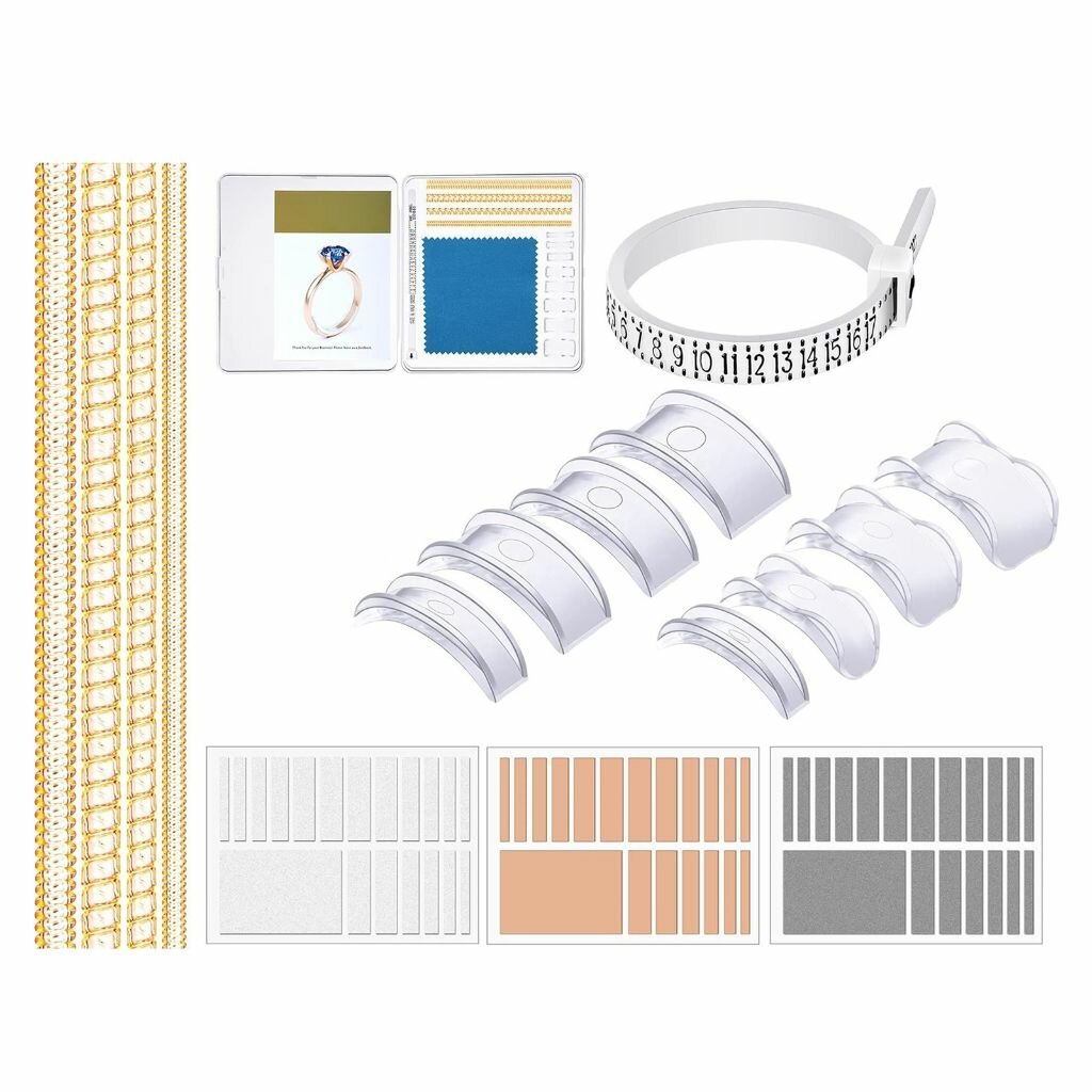 1 комплект из 71 детали, золотое невидимое защитное кольцо, регулятор размера кольца с измерительным набором