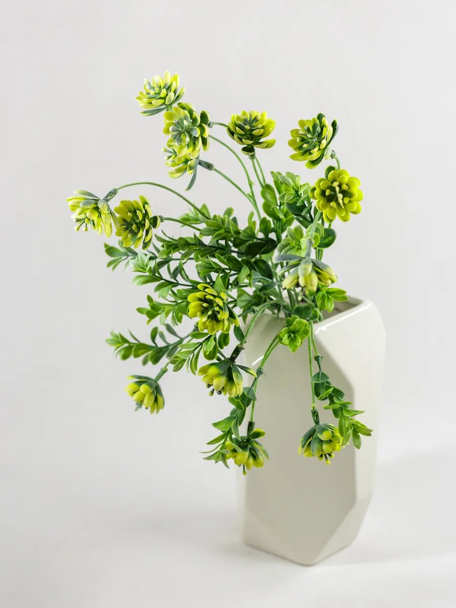 Цветок искусственный Трава "розочки-суккуленты" 43 см