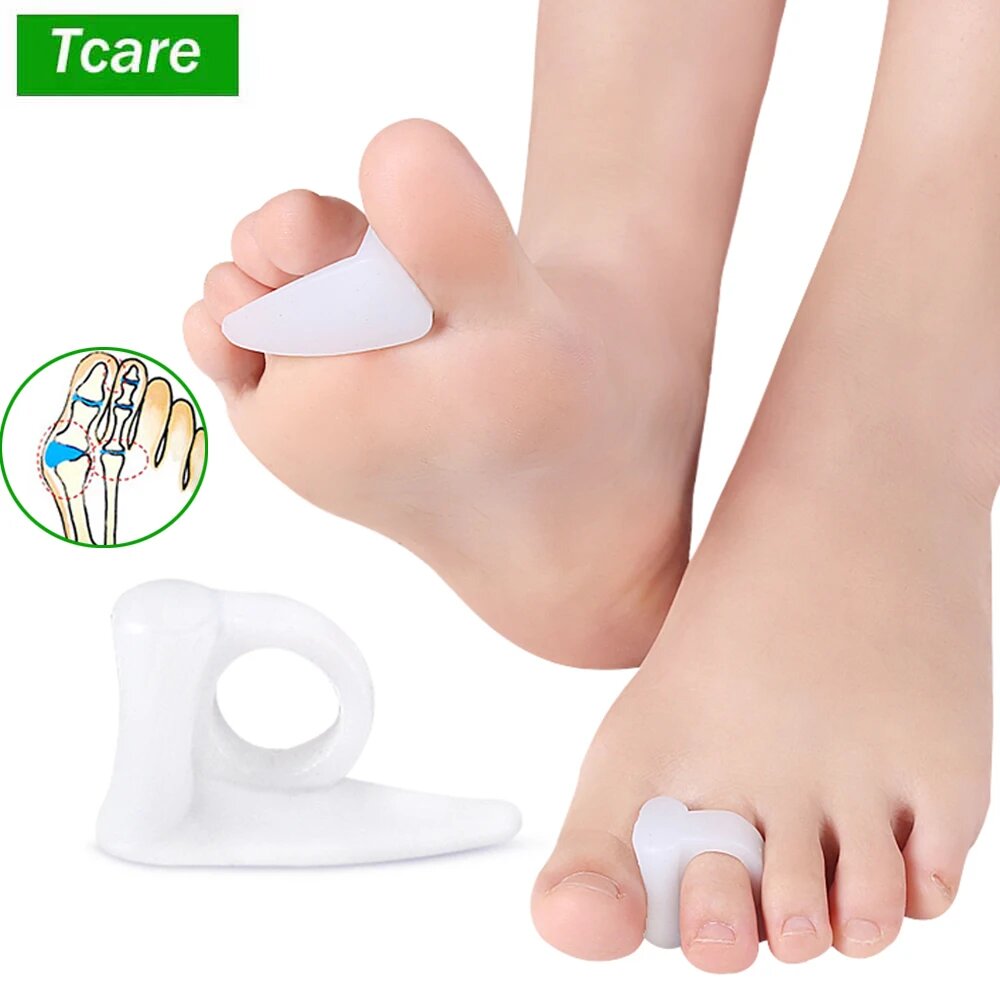 Уход за ногами Перекрывающийся разделитель для пальцев ног, силиконовый гелевый разделитель для пальцев ног, протектор для вальгусной деформации большого пальца ноги, регулятор большого пальца ноги, защита от вальгусно