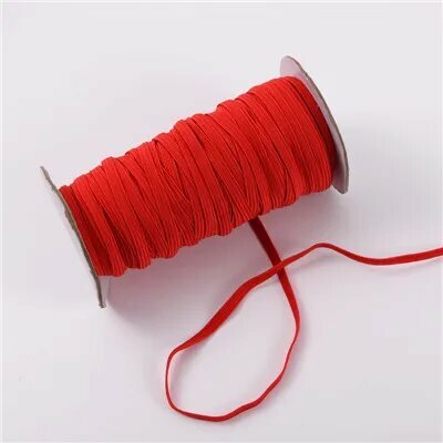 Эластичные ленты Spandex 3/6 мм 5 ярдов Красный, red, 3mm 5yards