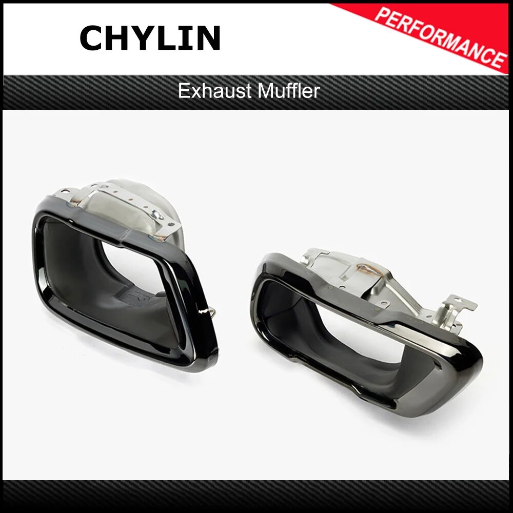 1 пара хромированных черных насадок на глушитель, набор накладок на конце трубы, подходит для BMW X5 G05 M Sport 2019+