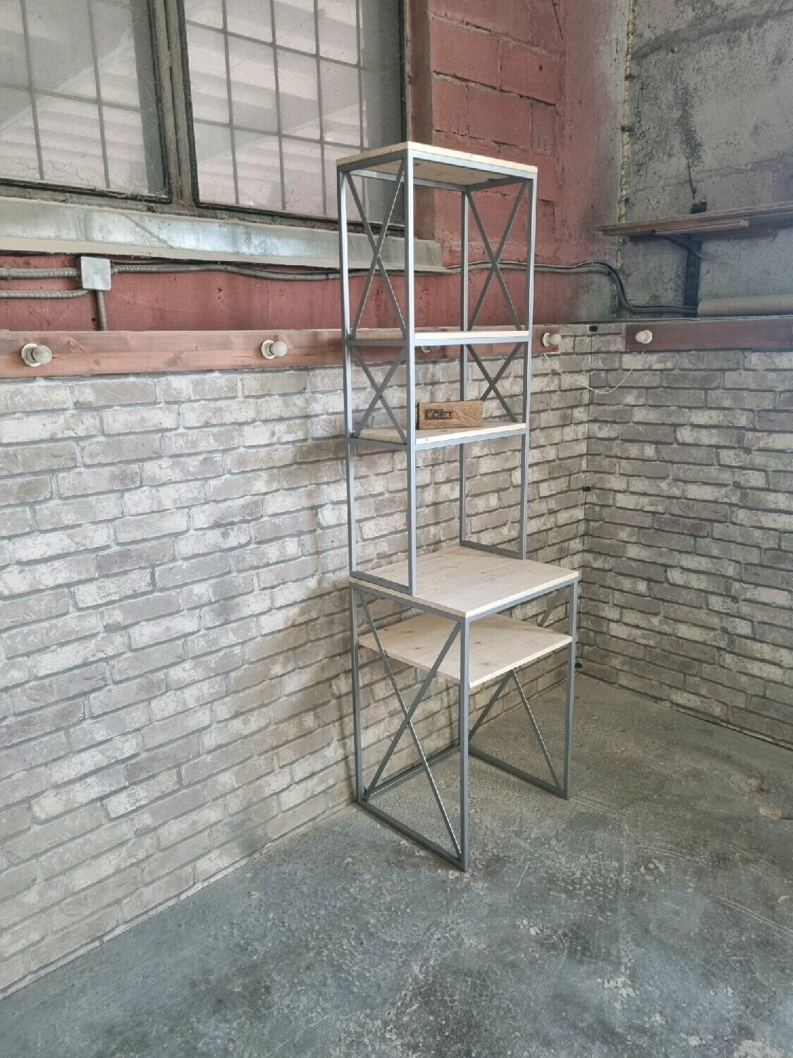 Стеллаж "EasyLOFT" в стиле лофт, рабочий стол, для дома и офиса, 60х60х200 см.